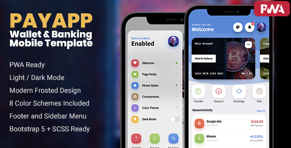 PayApp - Wallet & Banking PWA Mobile Template by Enabled | ThemeForest