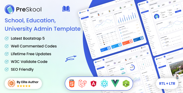 PreSkool - School and Education Management Admin Dashboard Template ...