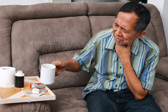 Old Man With Sore Throat Stock Photo by Garakta-Studio | PhotoDune