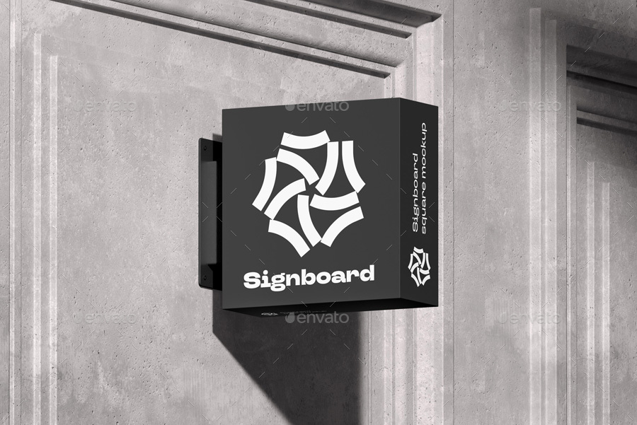 Signboard Square Mock-up, Graphics | GraphicRiver