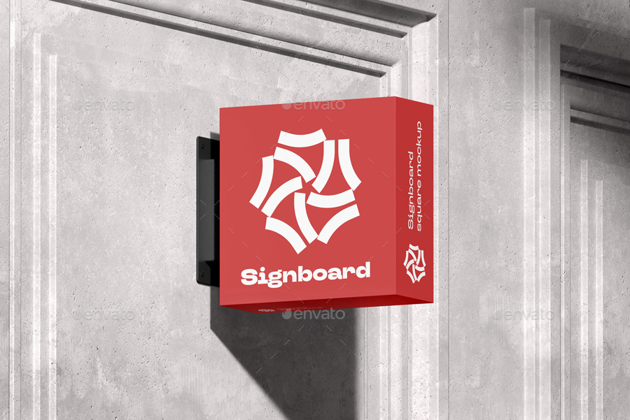 Signboard Square Mock-up, Graphics | GraphicRiver