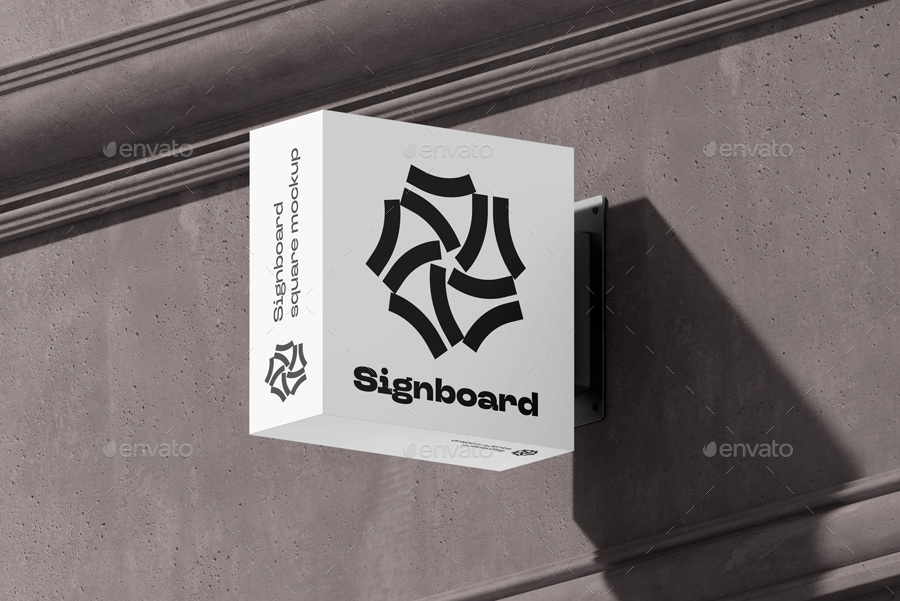 Signboard Square Mock-up, Graphics | GraphicRiver