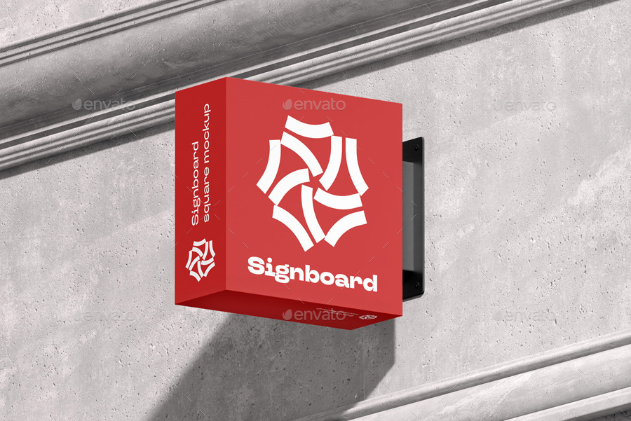 Signboard Square Mock-up, Graphics | GraphicRiver