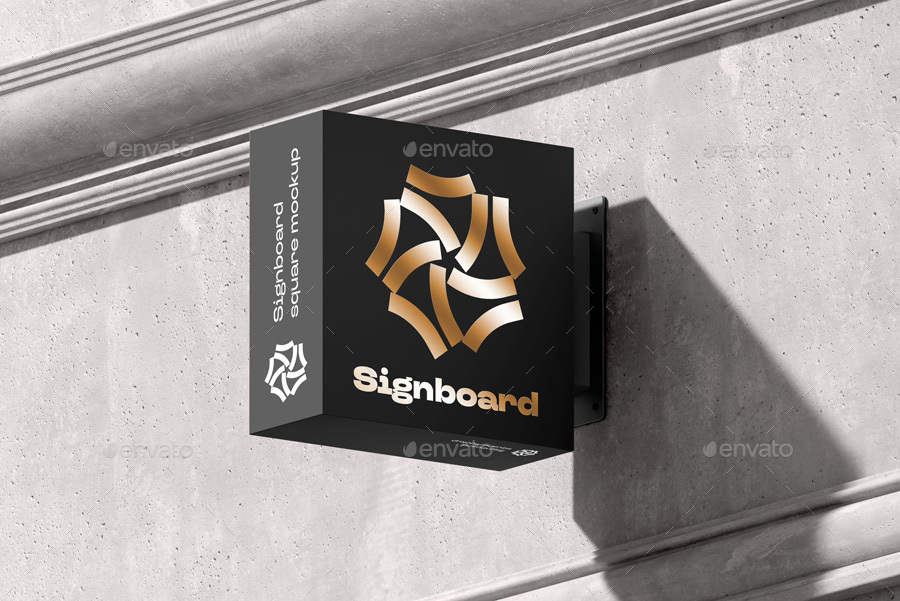 Signboard Square Mock-up, Graphics | GraphicRiver