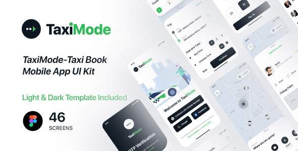 TaxiMode | Figma Template - Taxi Booking UI Kit for App + Light & Dark ...