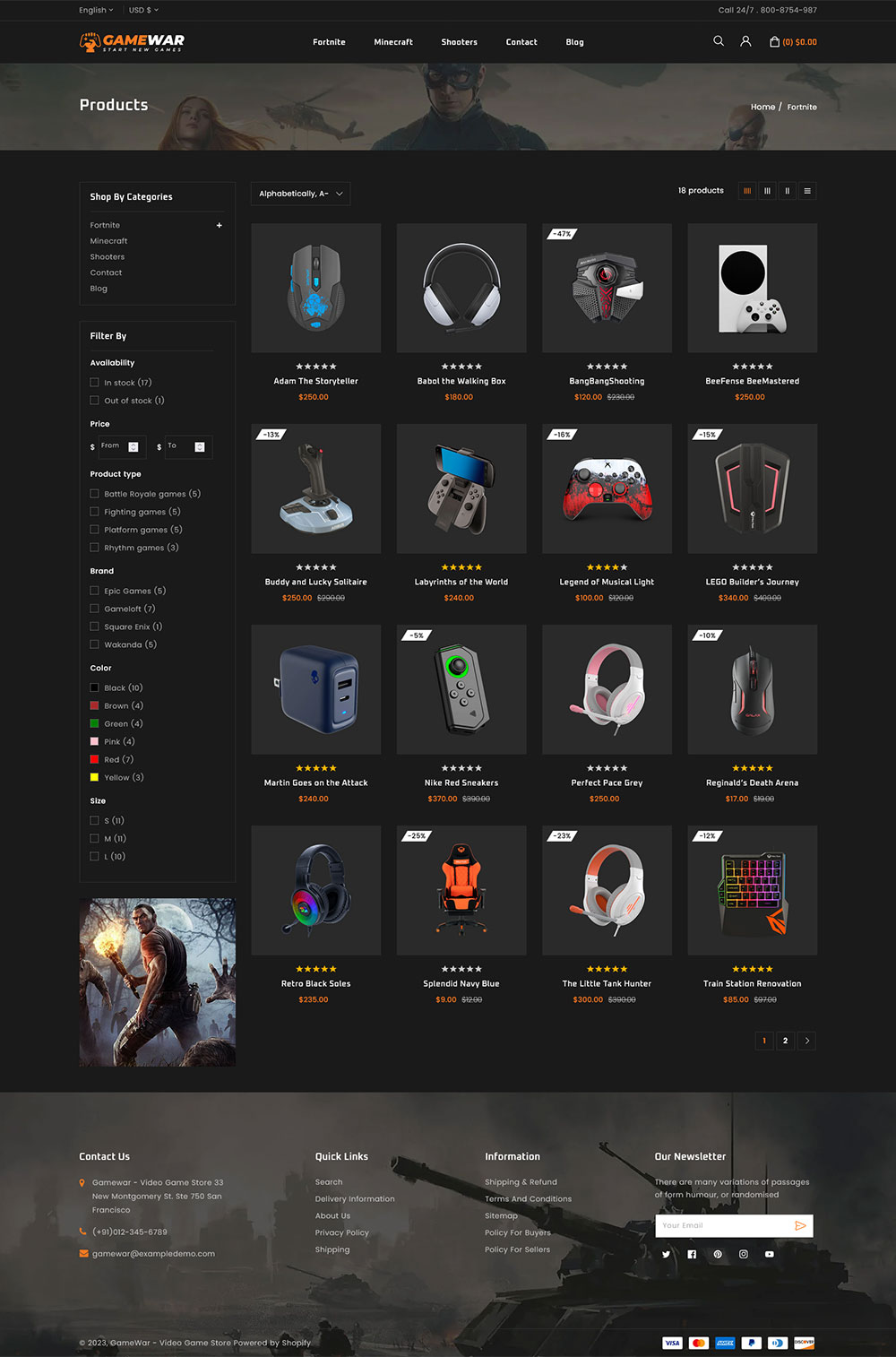 GameWar - Digital Game Store Shopify 2.0 Responsive Theme by codezeel