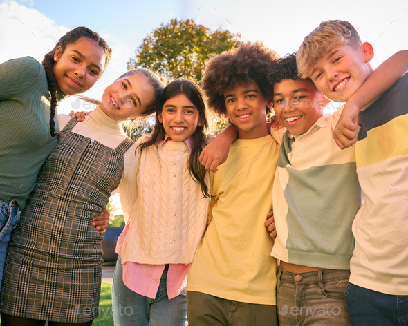 Portrait Showing Class Of Secondary Or High School Pupils Standing ...