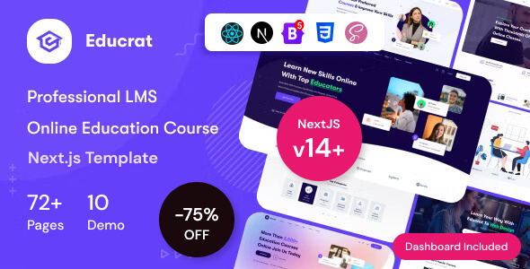 Educrat - Online Courses & Education NextJs Template by ib-themes ...