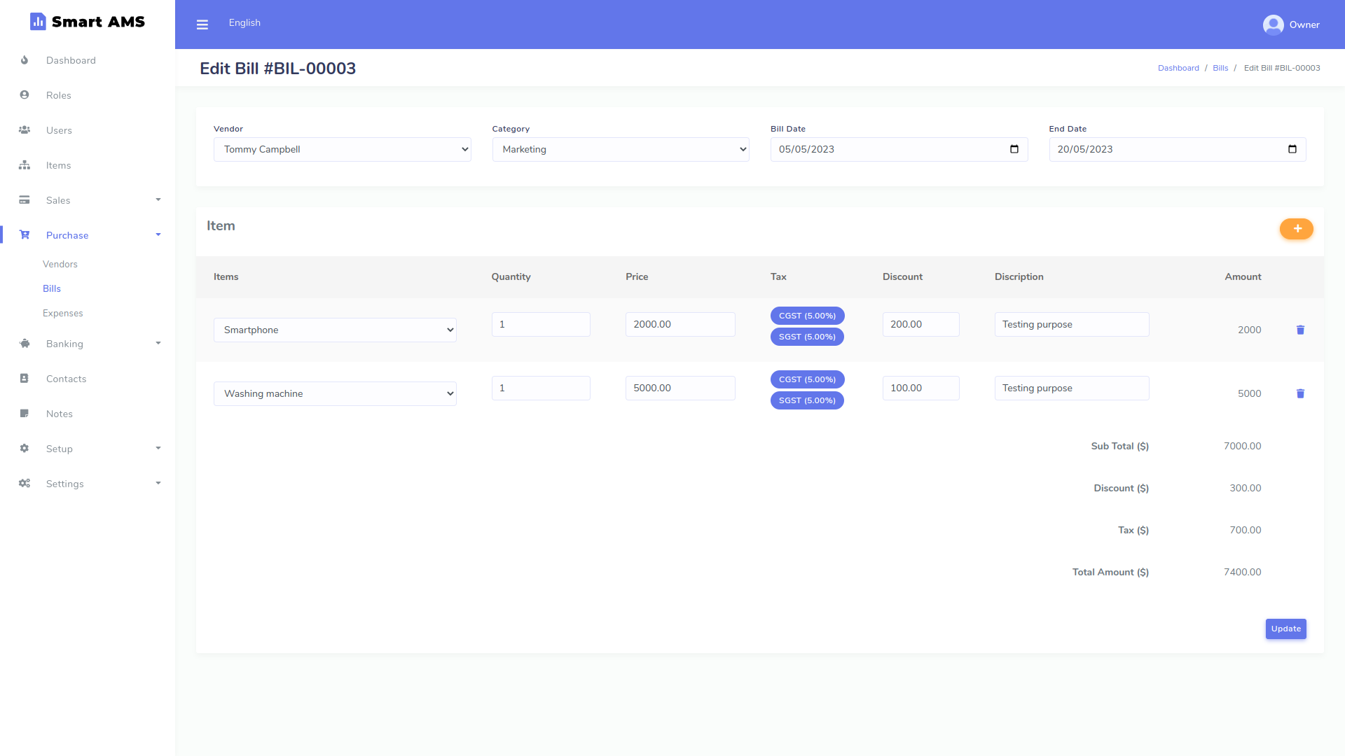 Smart AMS - Accounting & Billing Managment System by smartwebinfotech