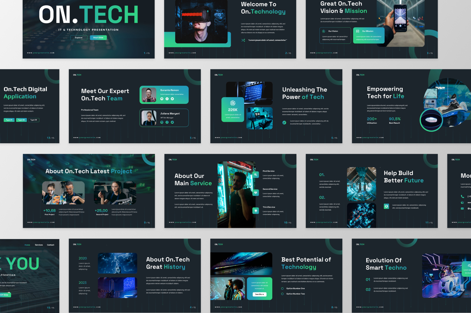 ON.TECH - IT & Technology Google Slide Template, Presentation Templates