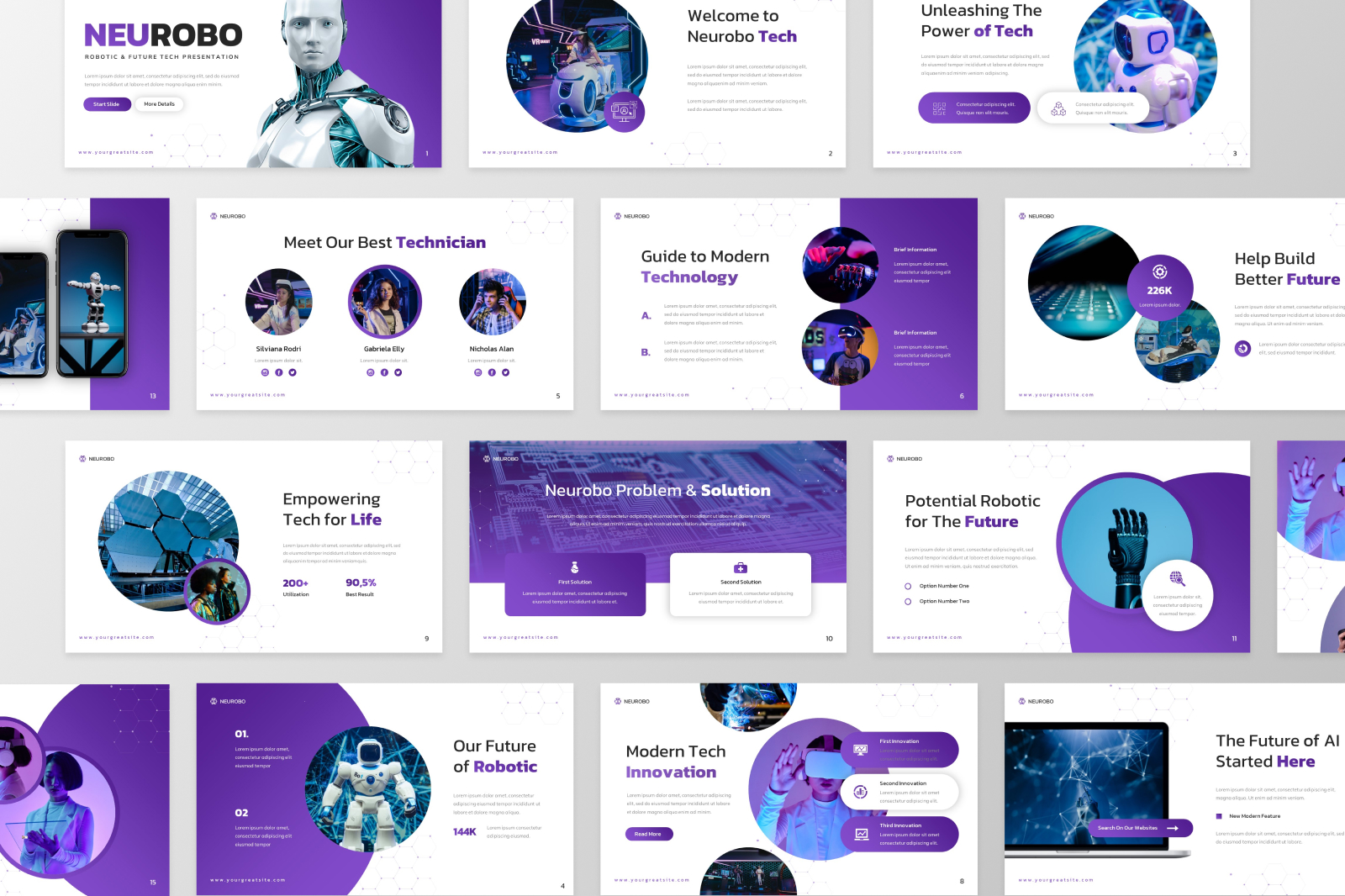 Neurobo - Robotic & Future Tech PowerPoint Template, Presentation Templates