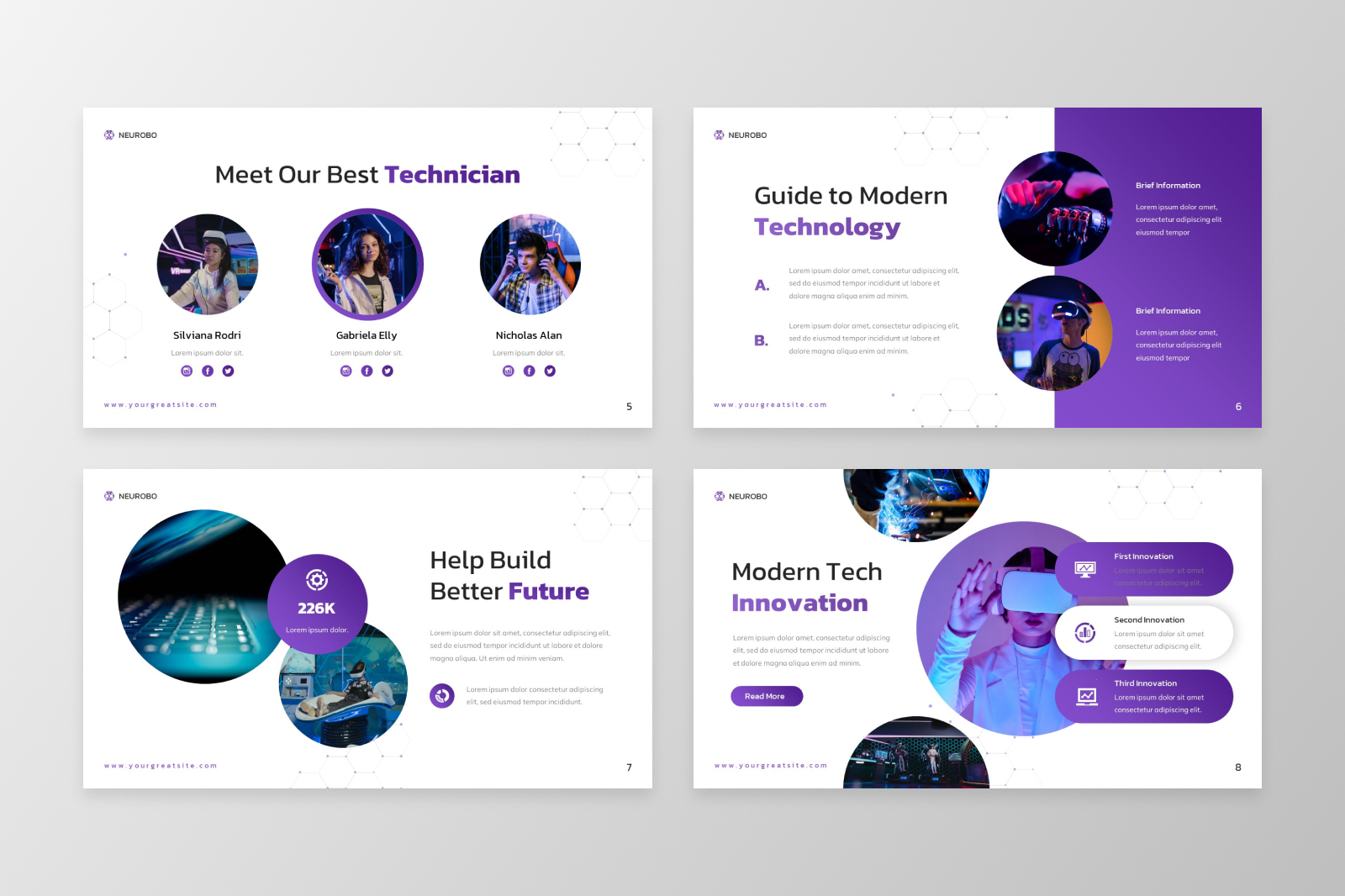 Neurobo - Robotic & Future Tech PowerPoint Template, Presentation Templates