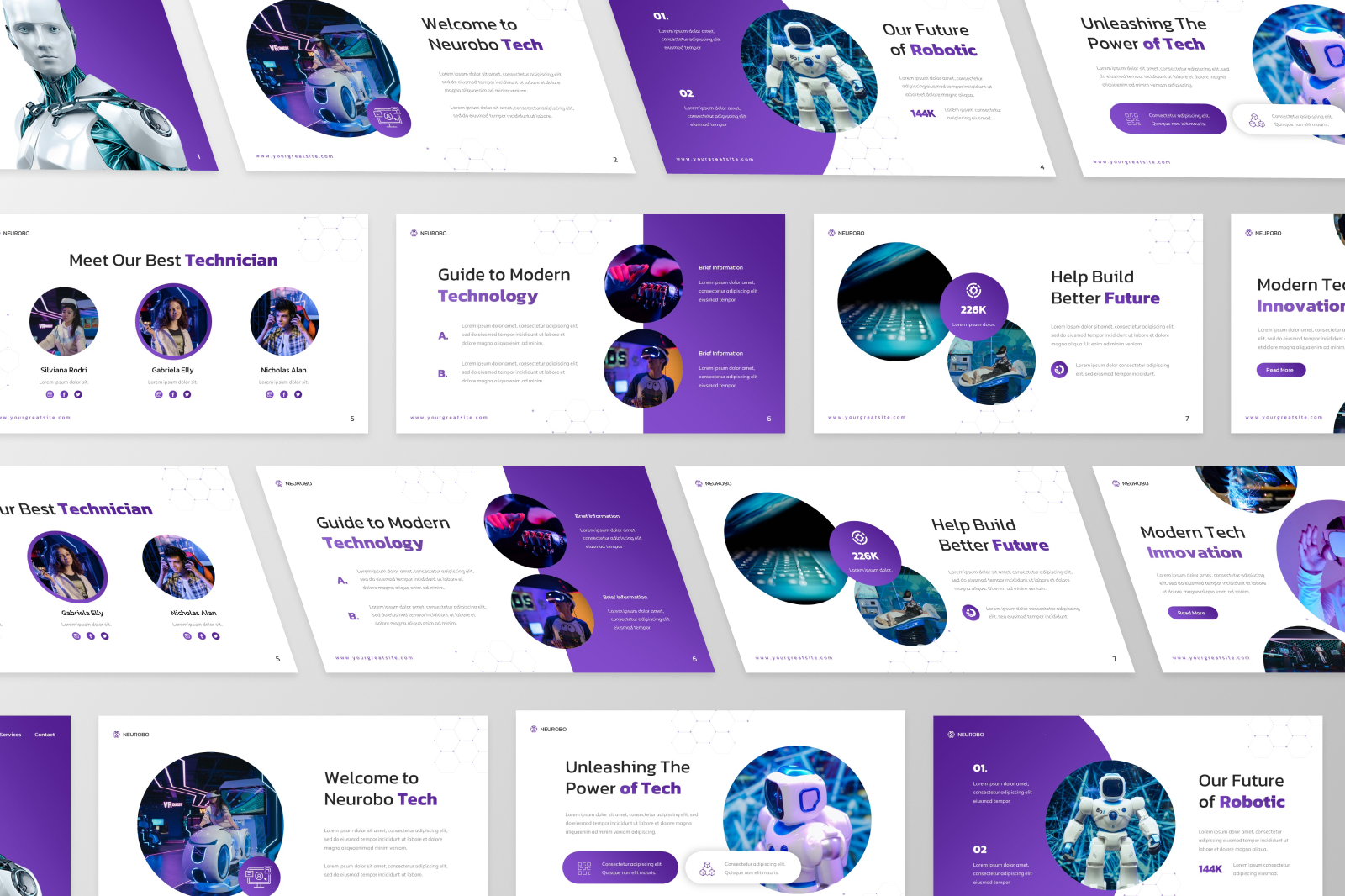 Neurobo - Robotic & Future Tech PowerPoint Template, Presentation Templates