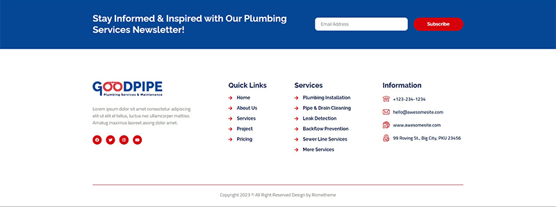 Goodpipe - Plumbing Services Elementor Template Kit by Rometheme ...