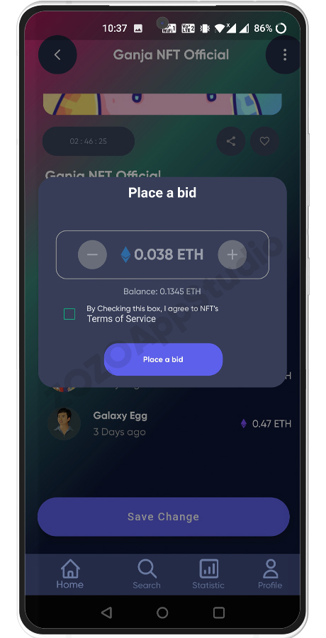 NFTBox: NFT Marketplace Android + iOS Flutter App UI Template by Zozo_Studio