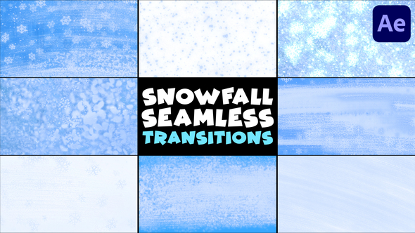 Snowfall Seamless Transitions | After Effects, After Effects Project Files