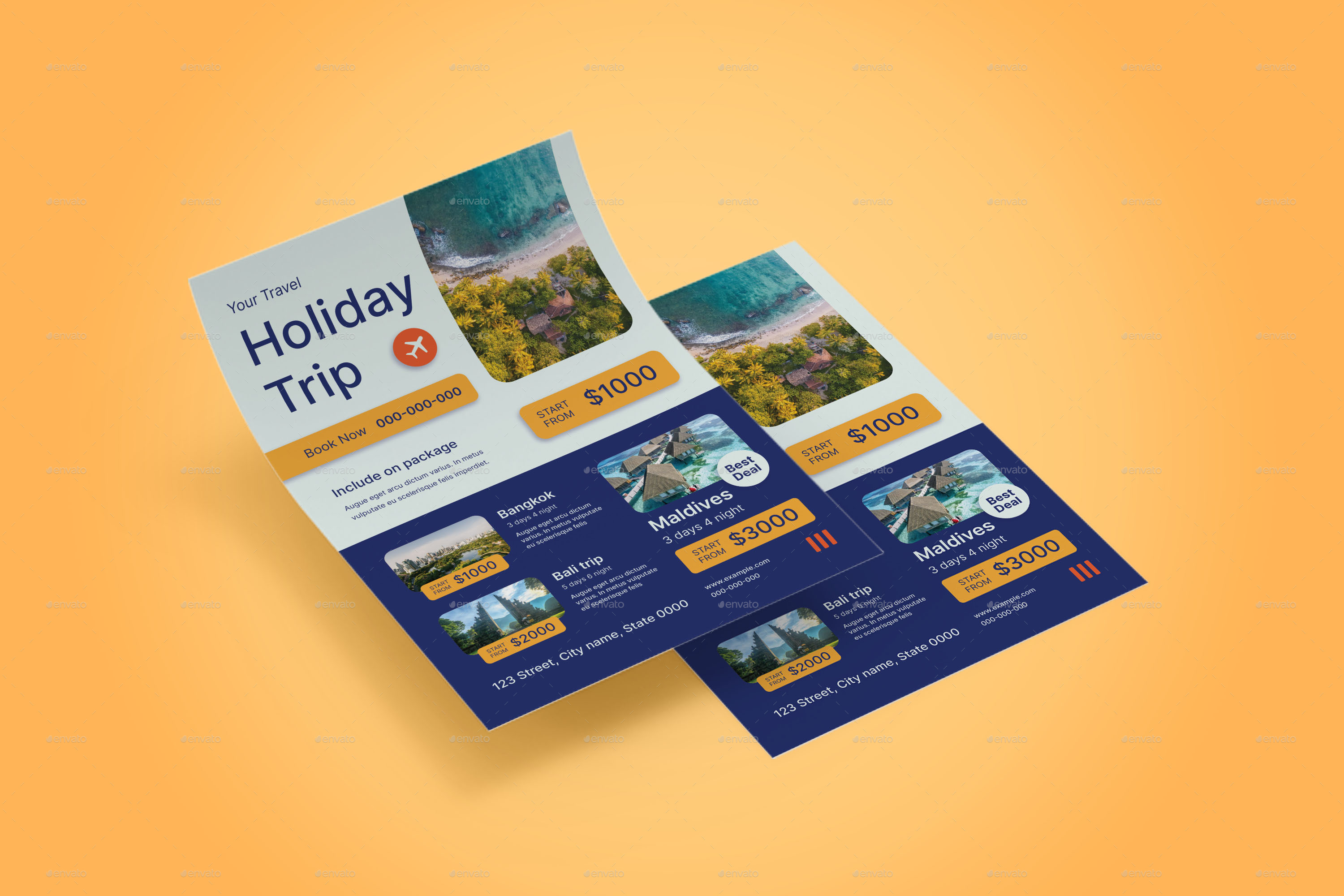 Yellow Plan Your Trip Flyer, Print Templates | GraphicRiver