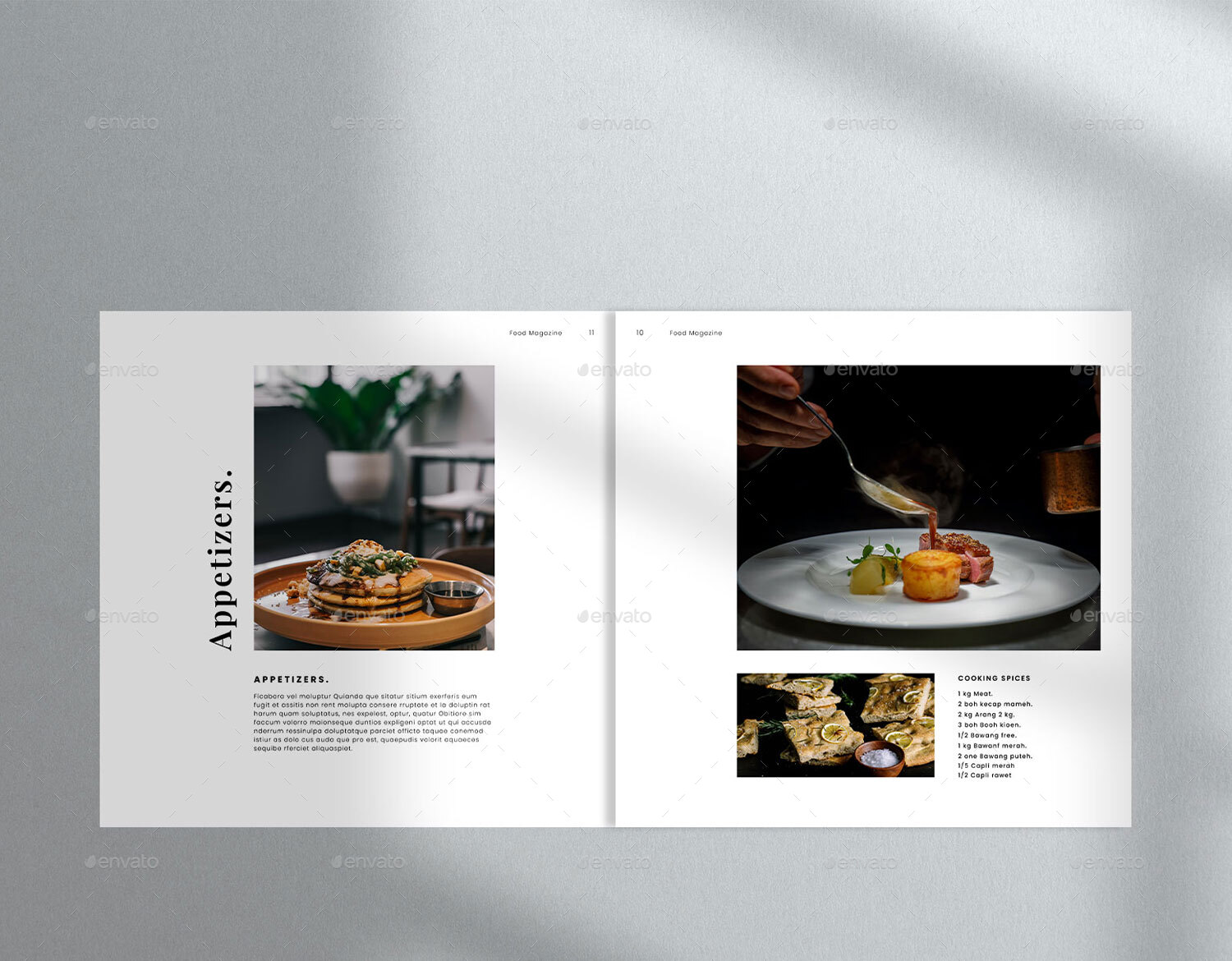 Square Food Magazine, Print Templates | GraphicRiver
