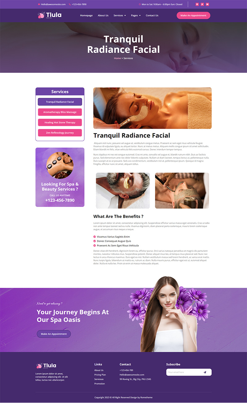 Tlula - Spa & Wellness Elementor Pro Template Kit by Rometheme | ThemeForest