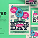 White Retro Cartoon World Water Day Flyer Set, Print Templates ...