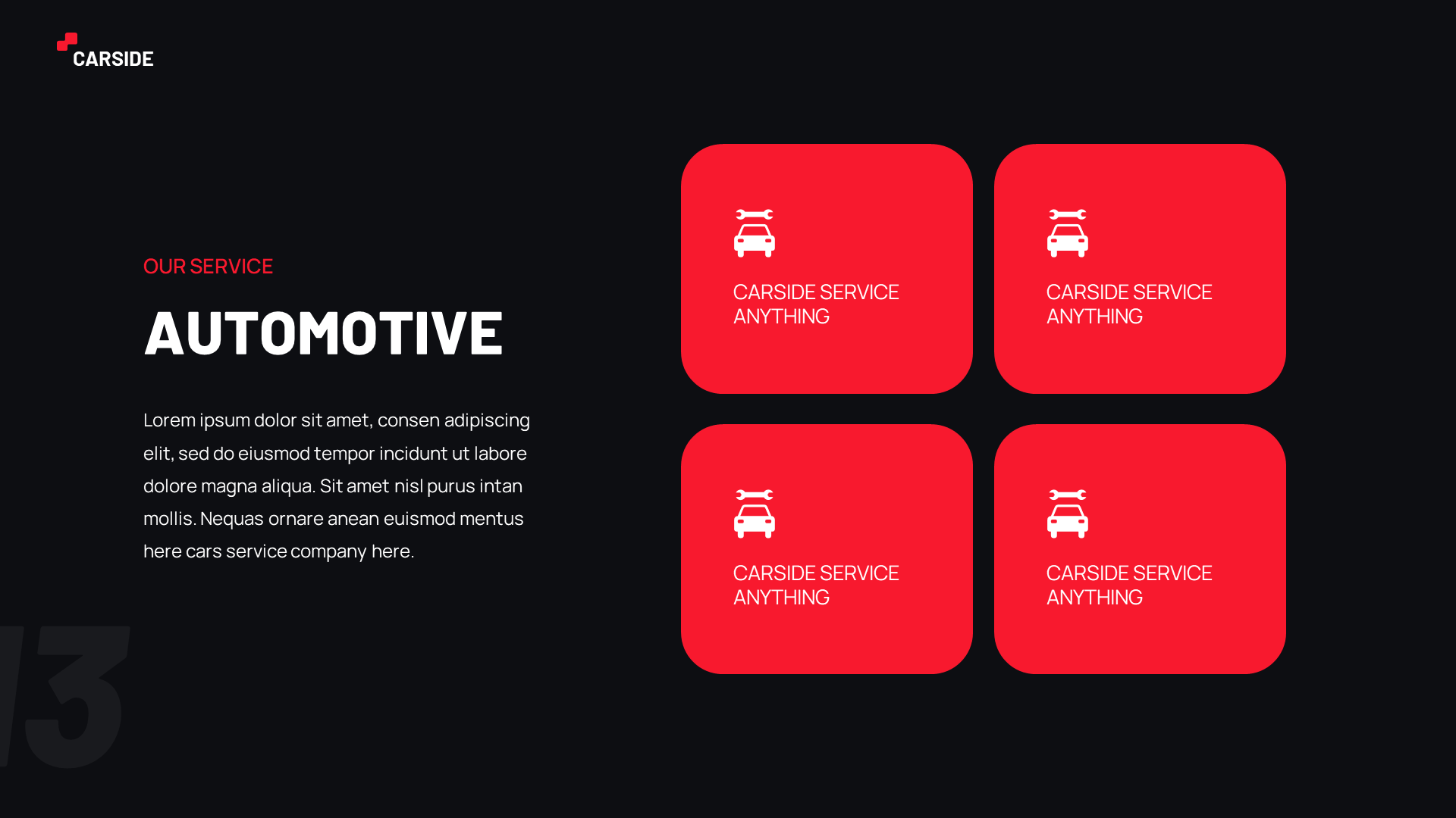Carside - Cars Service Google Slides Template, Presentation Templates