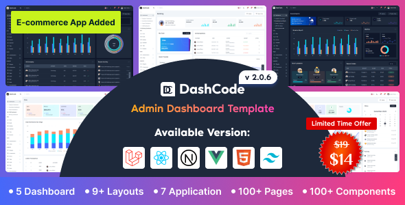 DashCode - Laravel, React, Vuejs, NextJs, HTML,Tailwind Dashboard ...