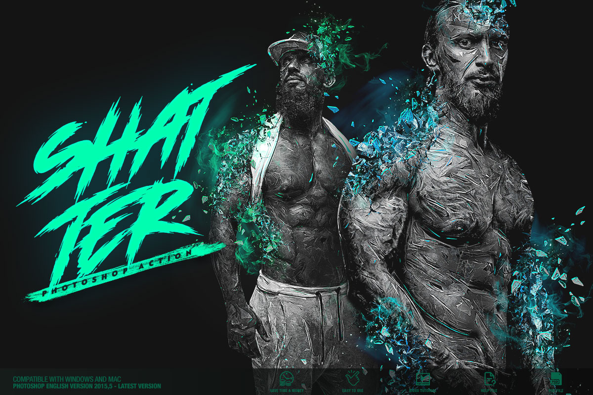 Shatter - Digital Art Photoshop Action, Add-ons | GraphicRiver