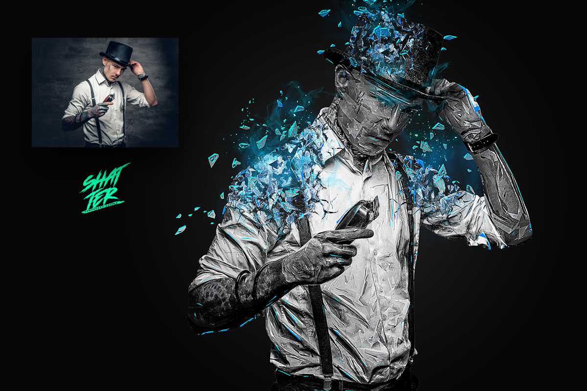 Shatter - Digital Art Photoshop Action, Add-ons | GraphicRiver