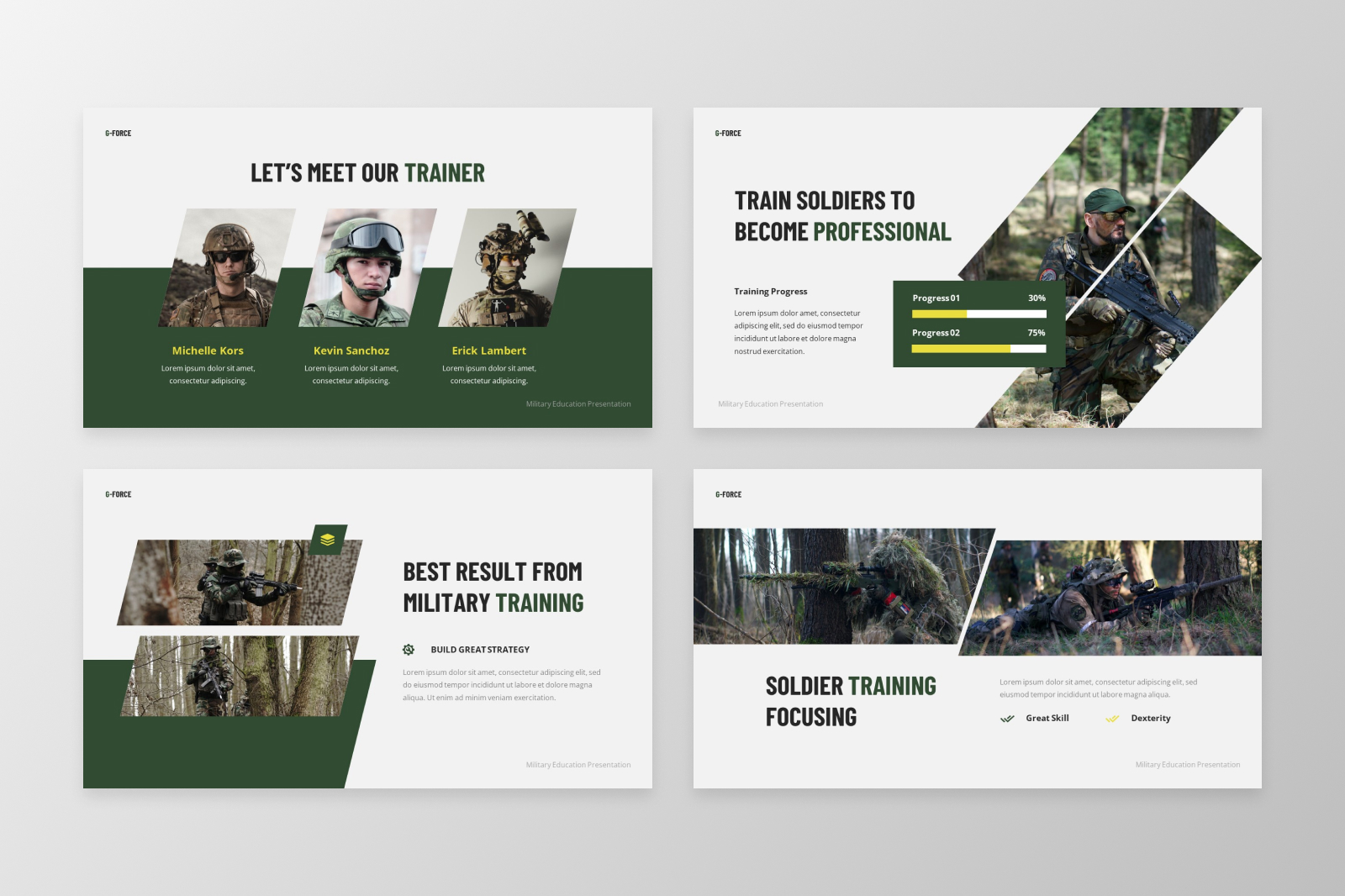 G-Force Military Education PowerPoint Template, Presentation Templates
