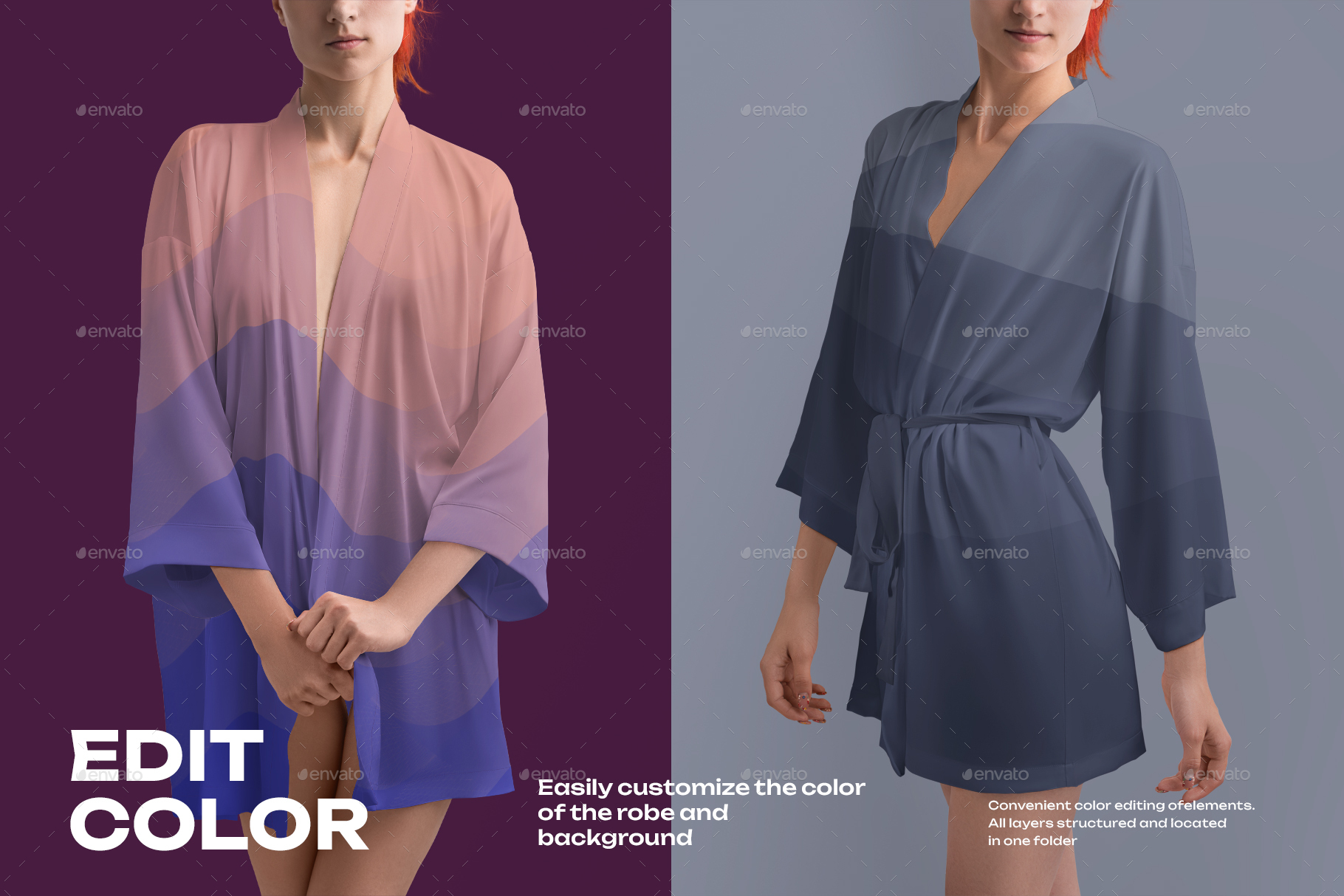4 Mockups of a Silk Robe, Graphics | GraphicRiver