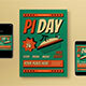 Green Retro Pi Day Flyer Set, Print Templates | GraphicRiver