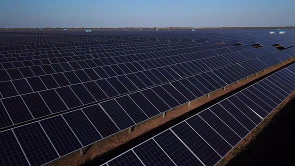 Aerial View of Enormous Field with Solar Batteries, Stock Footage ...