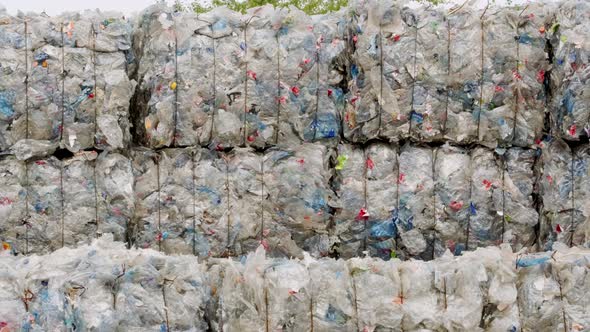 Compressed Bundles of Plastic Bottles at the Recycling Center, Stock ...