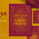 Red Art Deco Good Friday Flyer Set, Print Templates | GraphicRiver