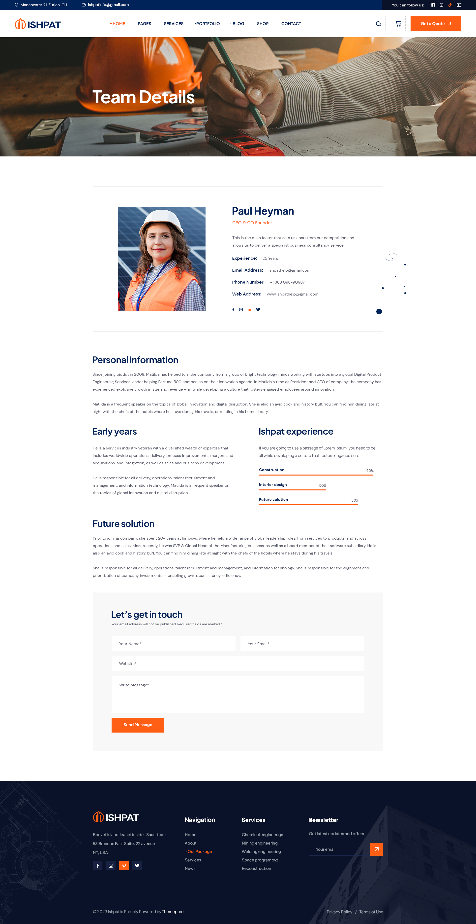Ishpat - Construction PSD Template. by AQLOVA | ThemeForest