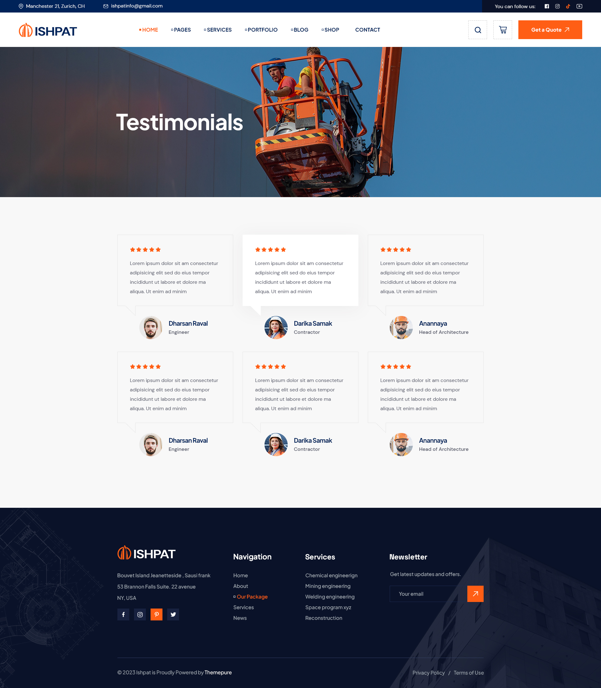 Ishpat - Construction PSD Template. by AQLOVA | ThemeForest