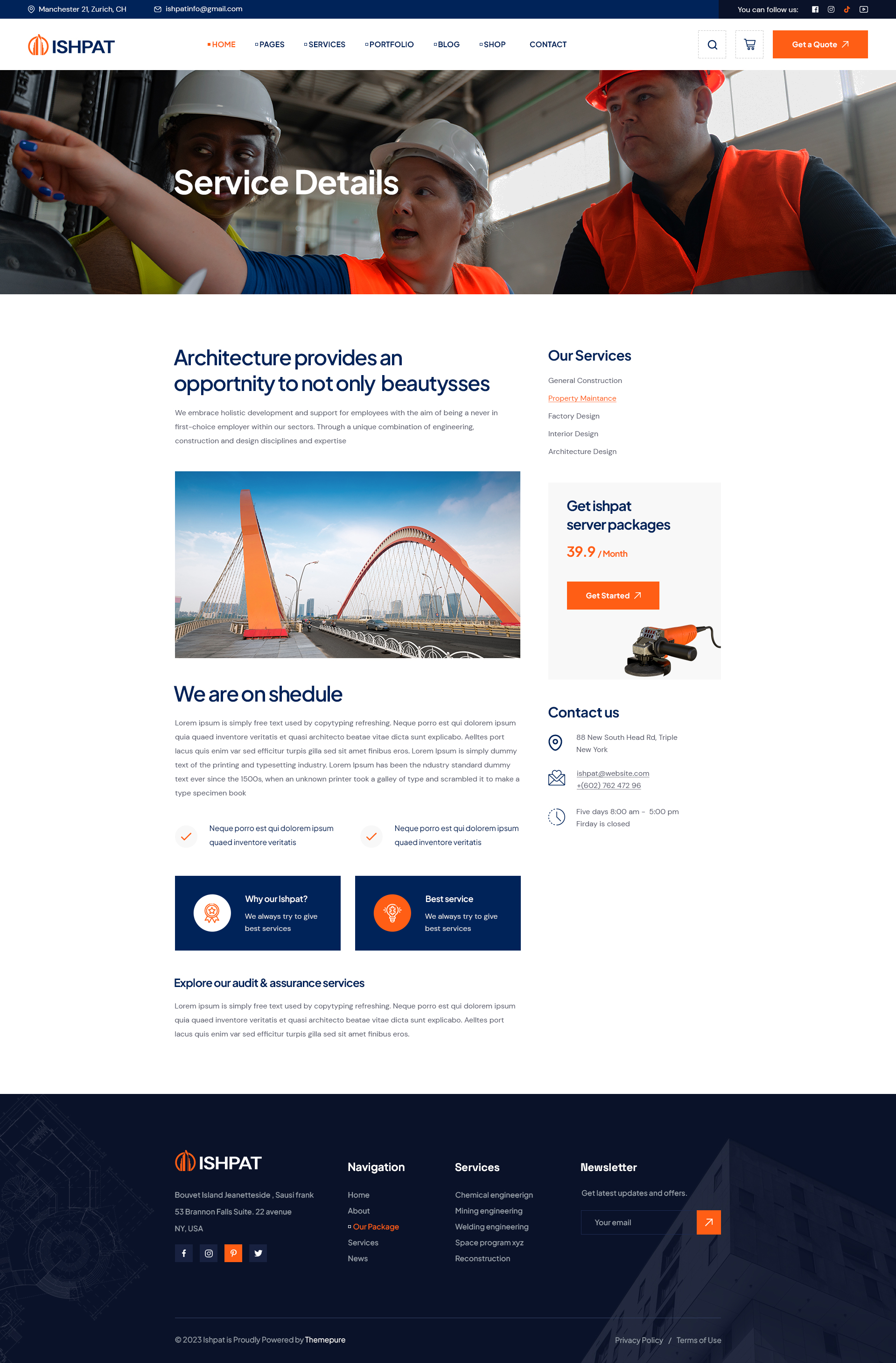 Ishpat - Construction PSD Template. by AQLOVA | ThemeForest