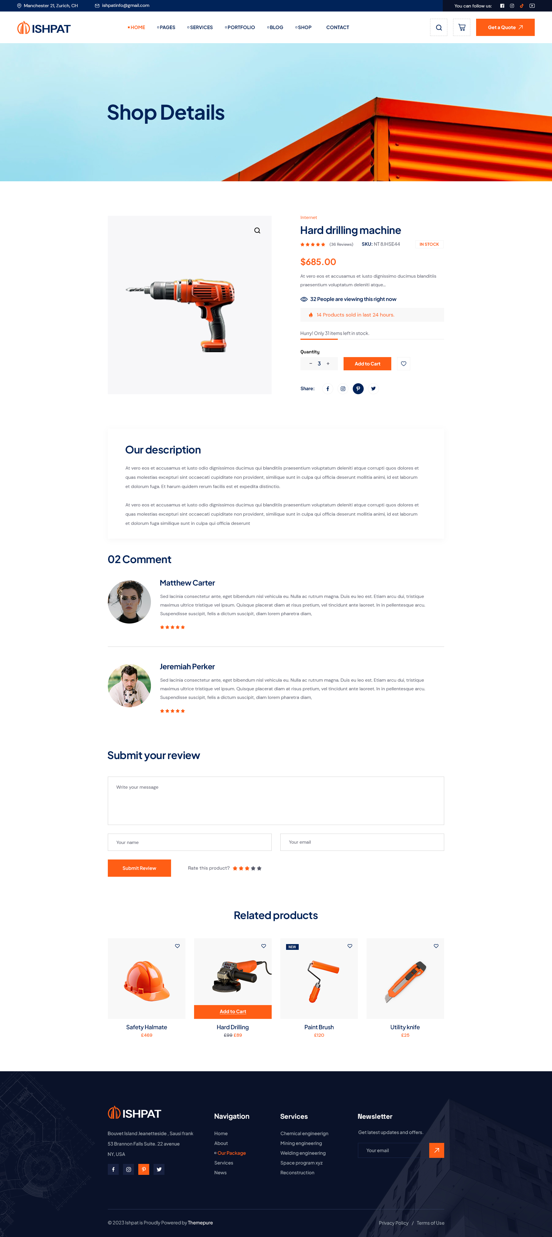 Ishpat - Construction PSD Template. by AQLOVA | ThemeForest