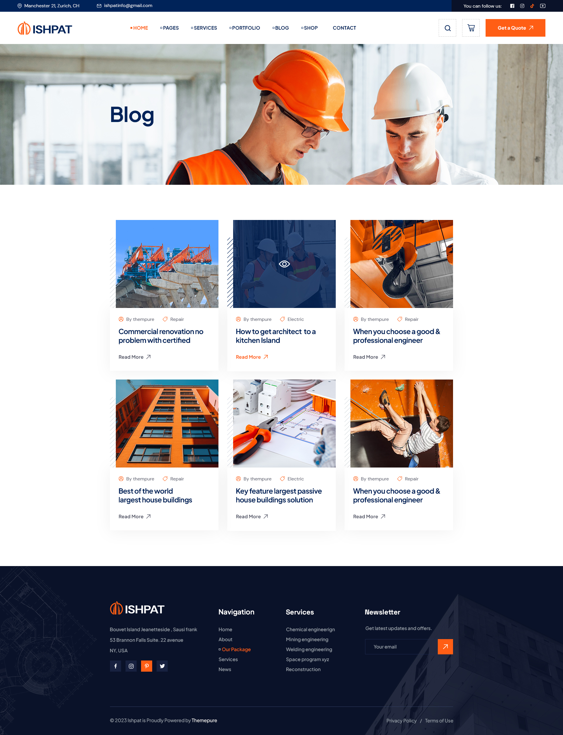 Ishpat - Construction PSD Template. by AQLOVA | ThemeForest