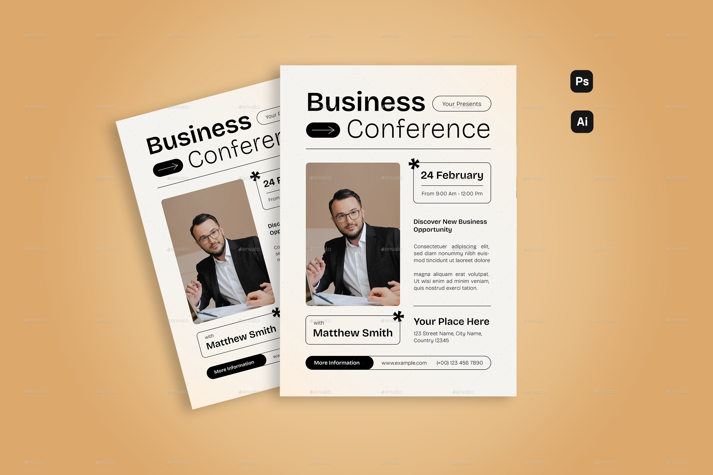 Modern Business Conference Flyer, Print Templates | GraphicRiver