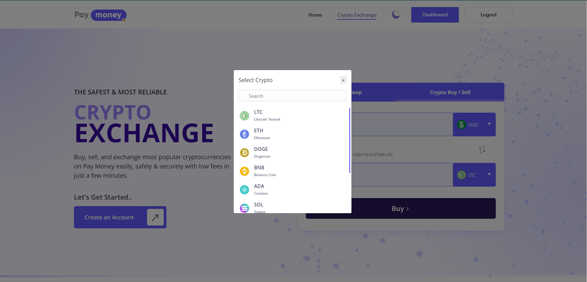 CryptExchange - Paymoney Crypto Swap and Buy/Sell Addon by techvillage1