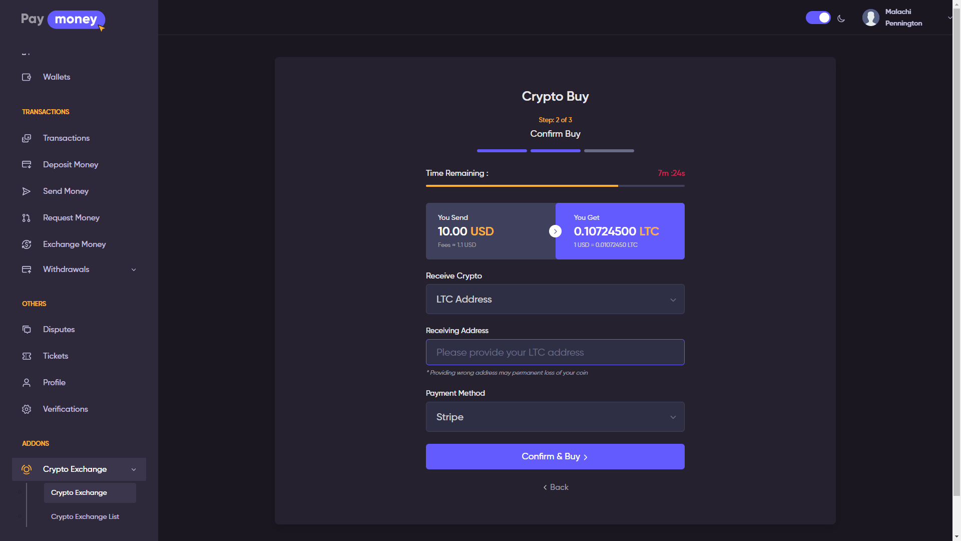 CryptExchange - Paymoney Crypto Swap and Buy/Sell Addon by techvillage1