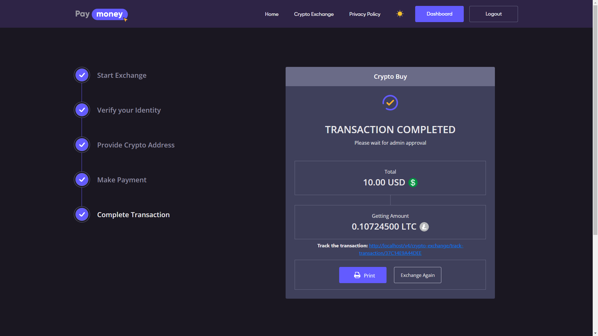 CryptExchange - Paymoney Crypto Swap and Buy/Sell Addon by techvillage1