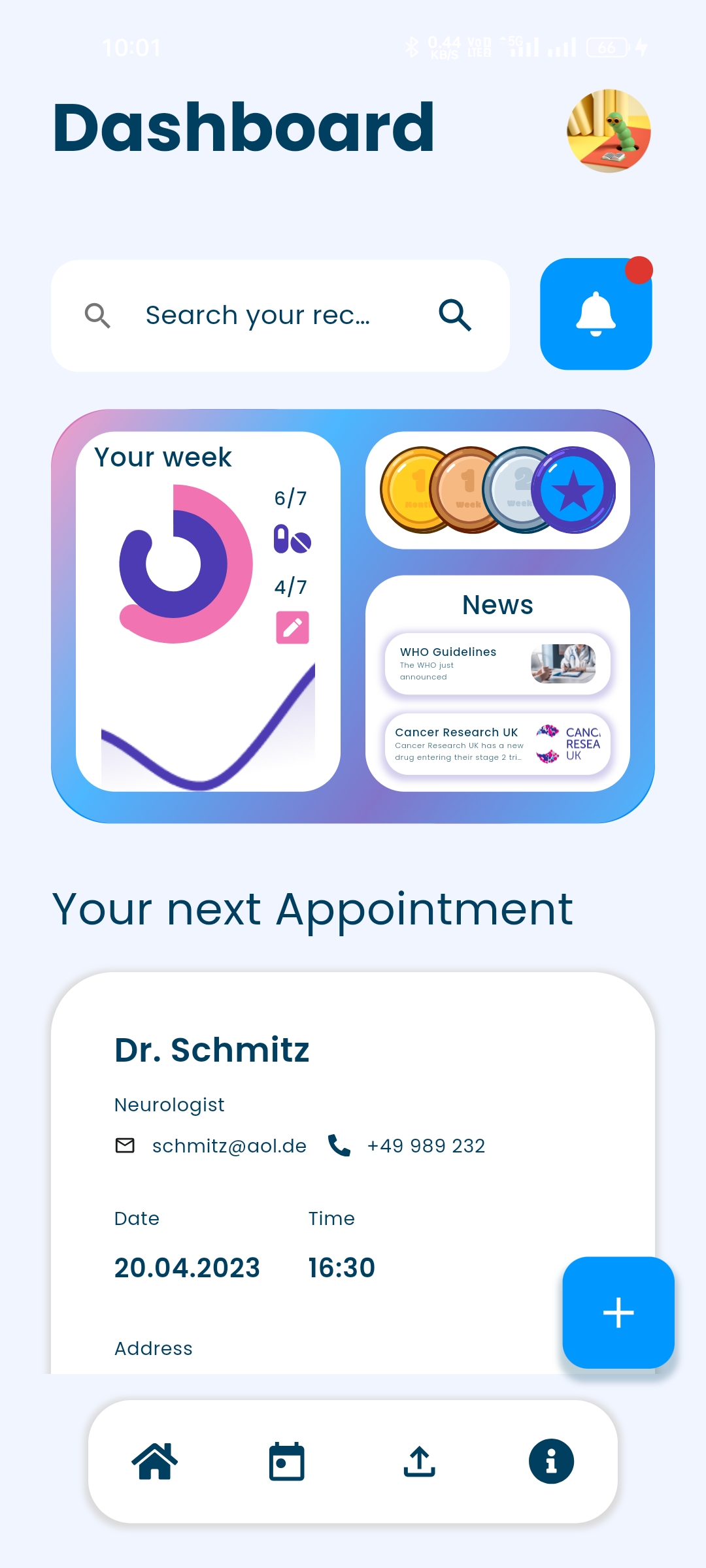 Flutter Health Tracking UI by infous_tech | CodeCanyon