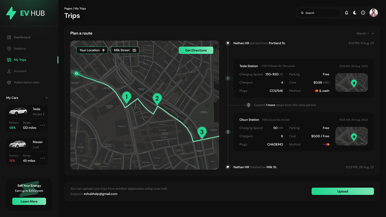 EV Hub Charging Station Booking React Admin UI Dashboard Web App ...