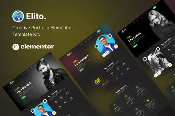 Elito – Creative Portfolio Elementor Template Kit by wpoceans | ThemeForest