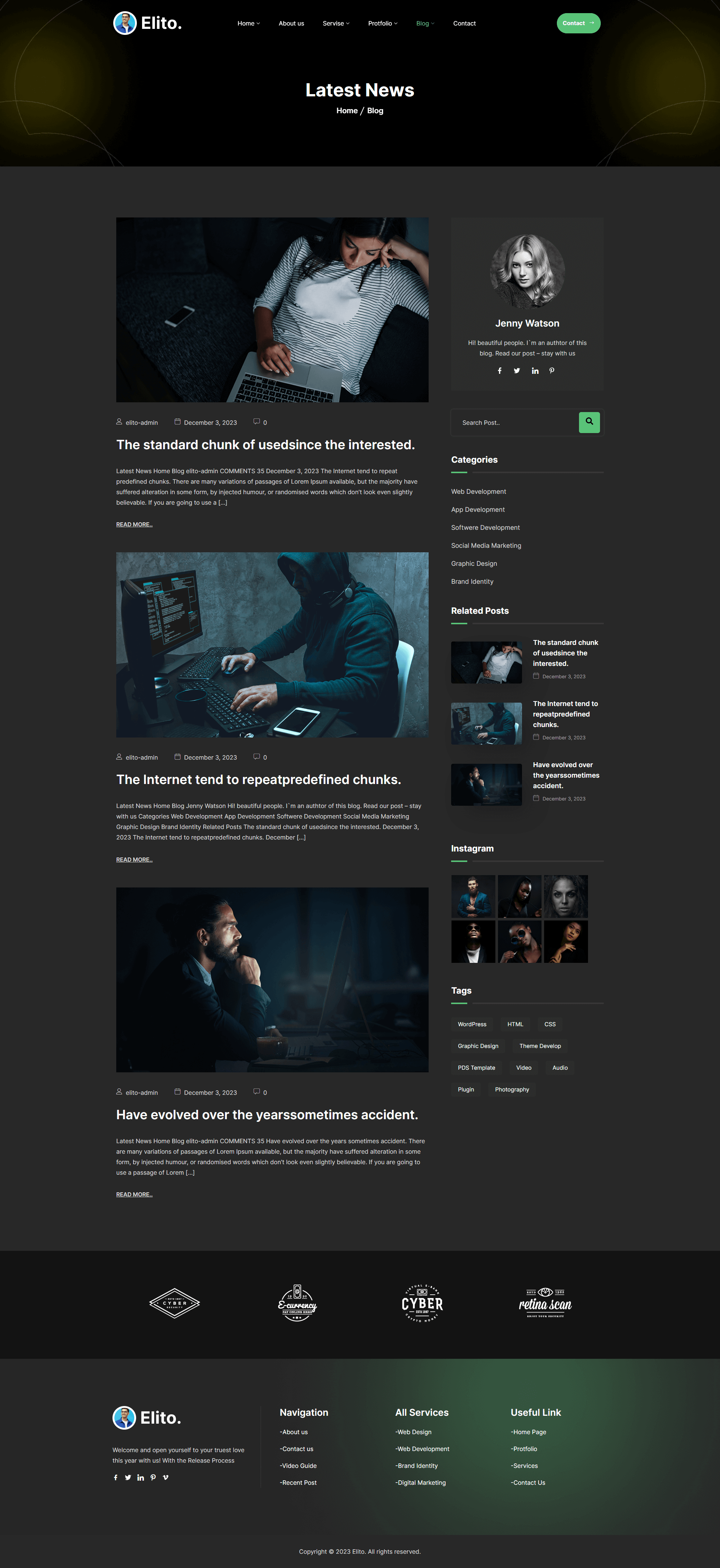 Elito – Creative Portfolio Elementor Template Kit by wpoceans | ThemeForest
