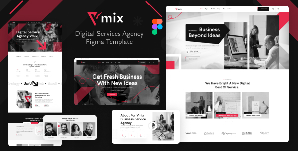 Vmix - Digital Services Agency Figma Template by creativemela | ThemeForest