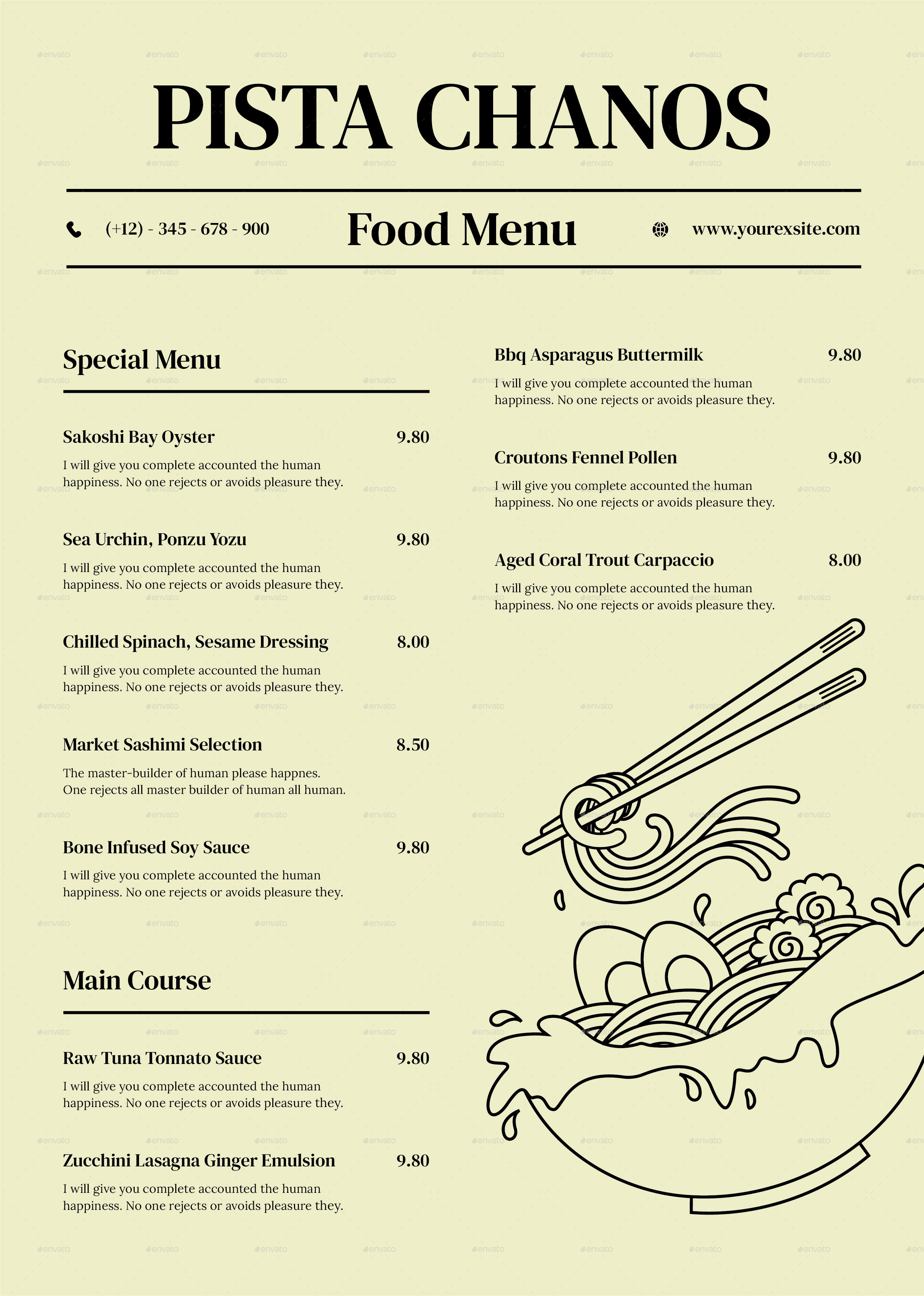 Simple Minimal Cafe Menu, Print Templates | GraphicRiver