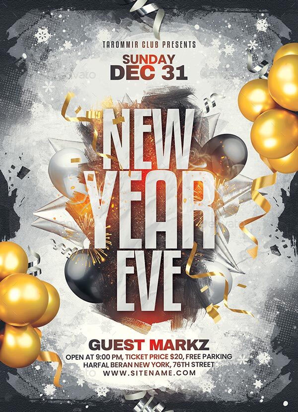 New Year Eve Flyer, Print Templates | GraphicRiver